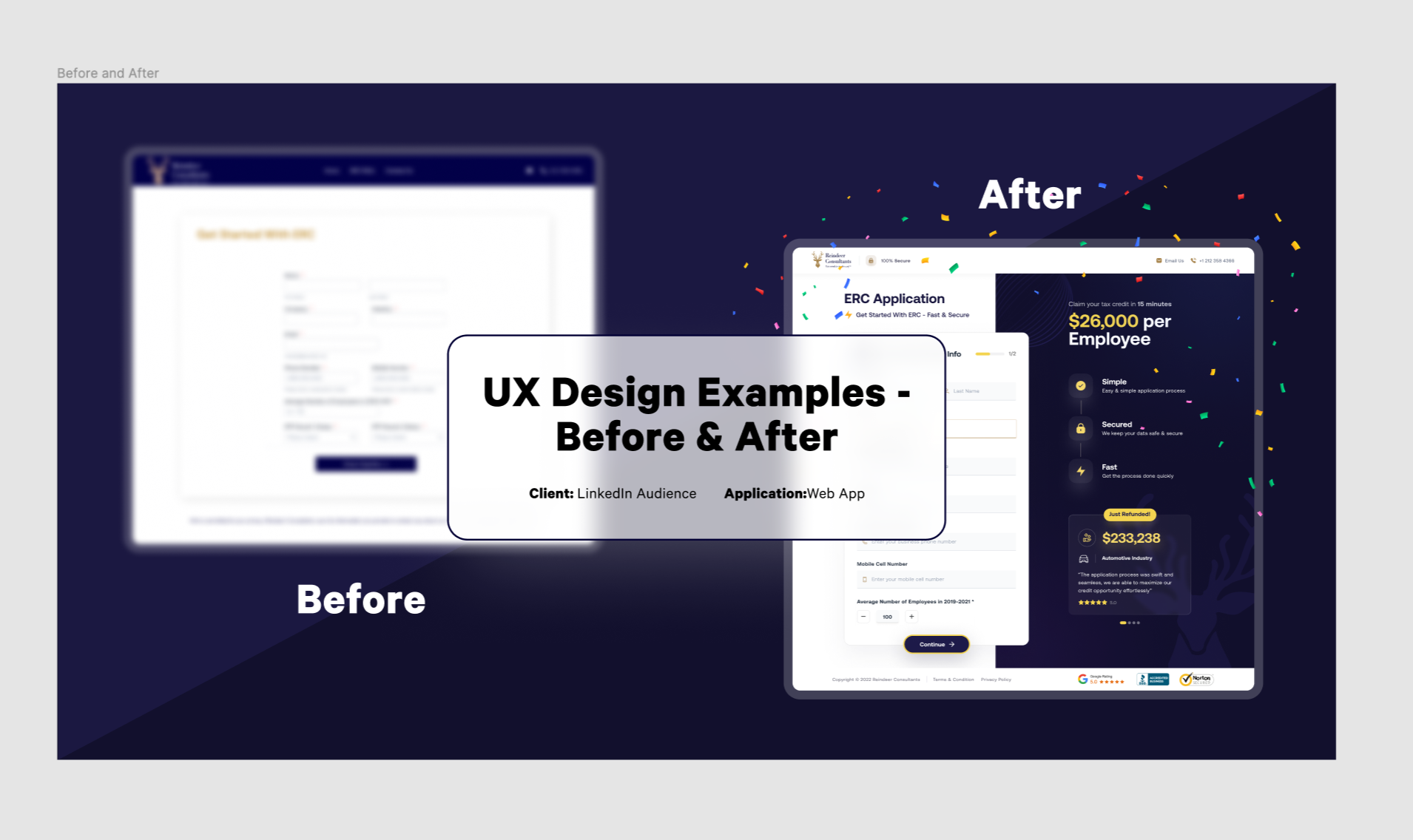 UX Design Examples - Before & After - Case Study | Intent UX Design
